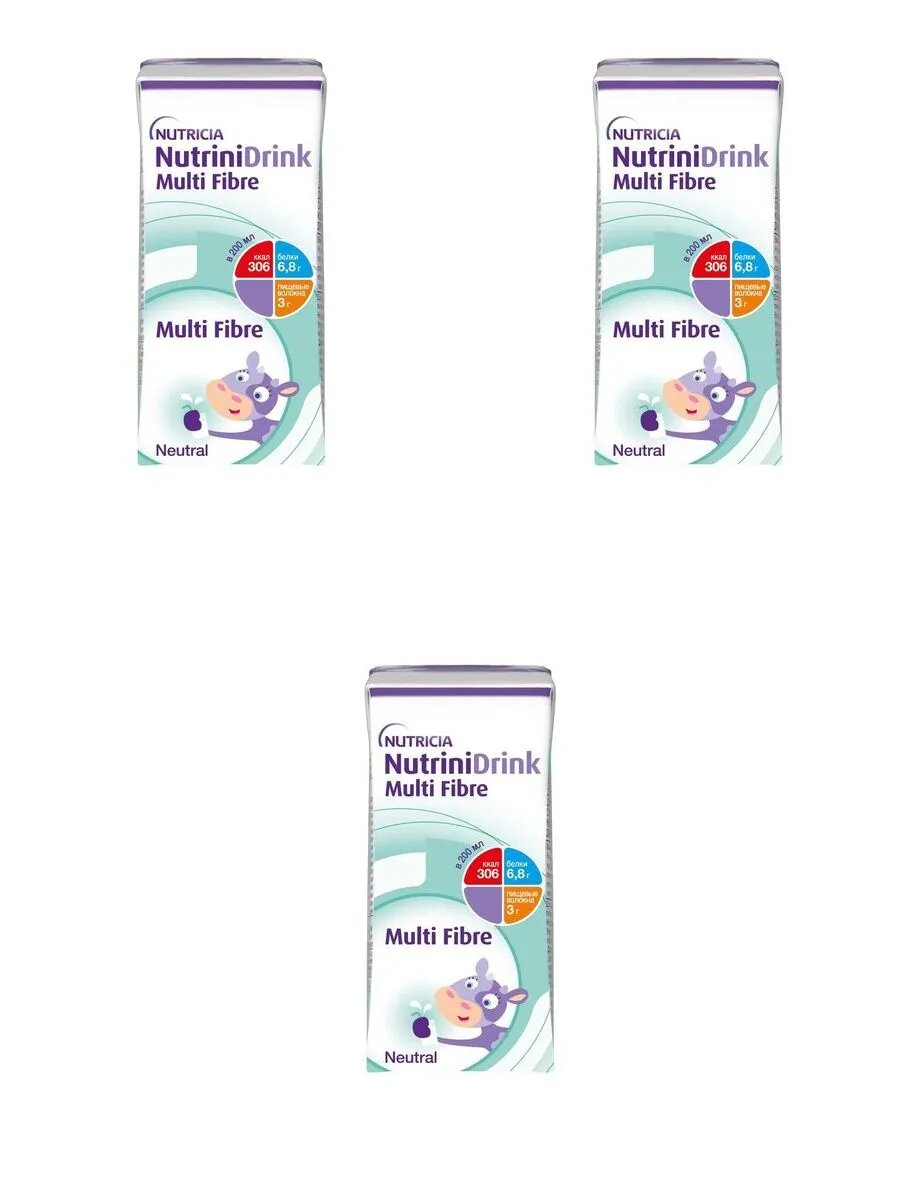 Нутринидринк с пищевыми волокнами с нейтральным в 200мл 3 шт