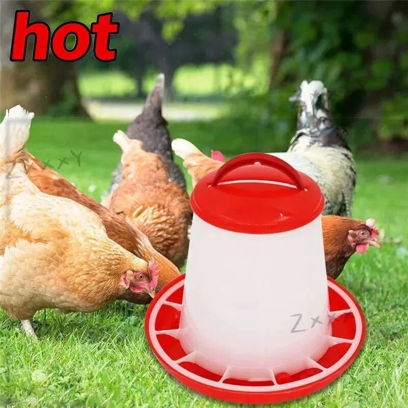 Кормушка для птицы бункерная автоматическая 5кг для корма кур, гусей, уток, индюков, цыплят, бройлеров, несушек