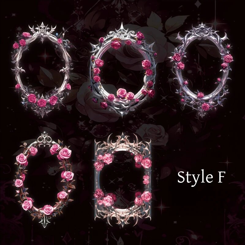 10 шт. винтажные рамки с розами, розовый, Style F