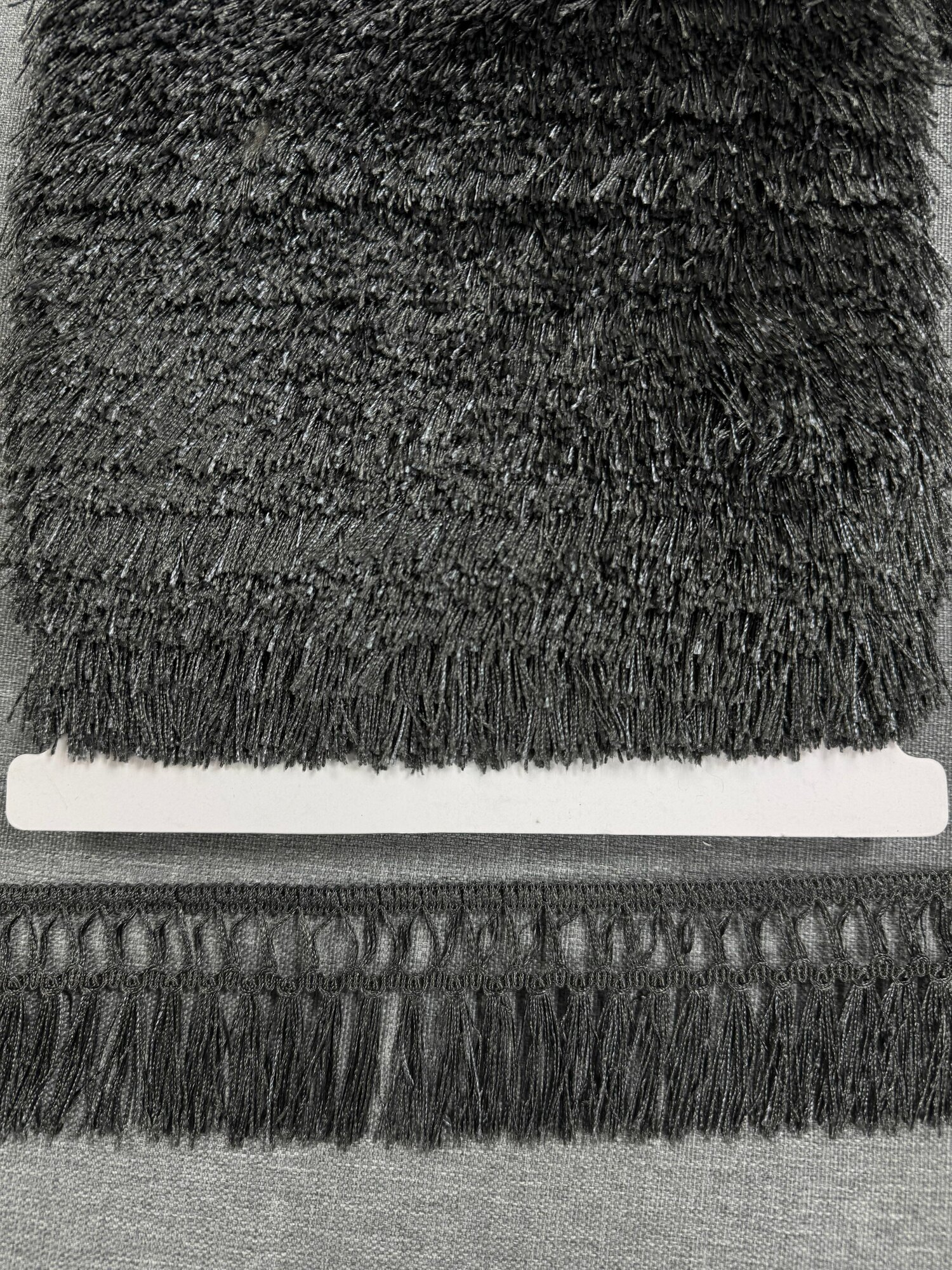 Бахрома с кисточками для штор, покрывал, мебели, цв. графит, упаковка 3 метра