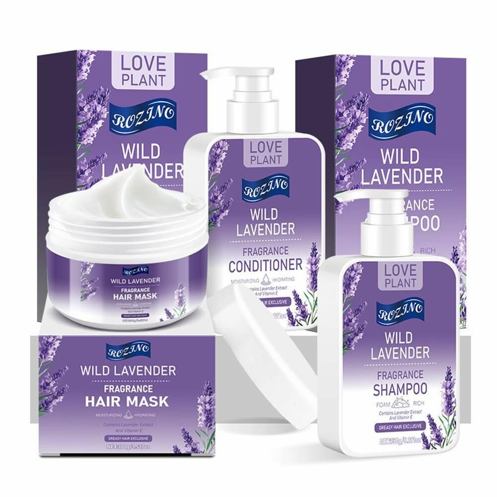 Увлажняющий шампунь против перхоти и жир с лавандой 400г набор кондиционеров