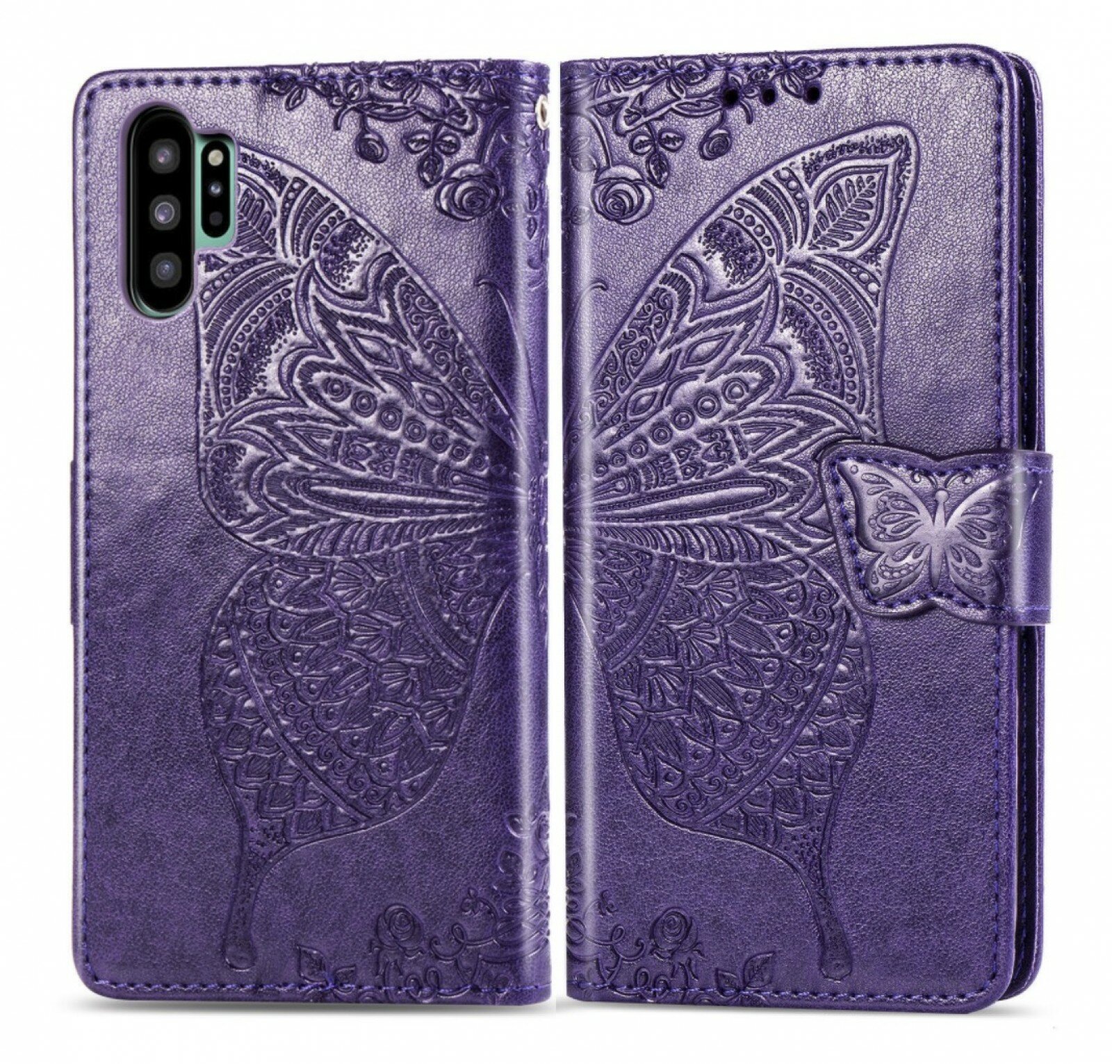 Чехол-книжка MyPads для Samsung Galaxy J2 Core фиолетовый с загадочными узорами