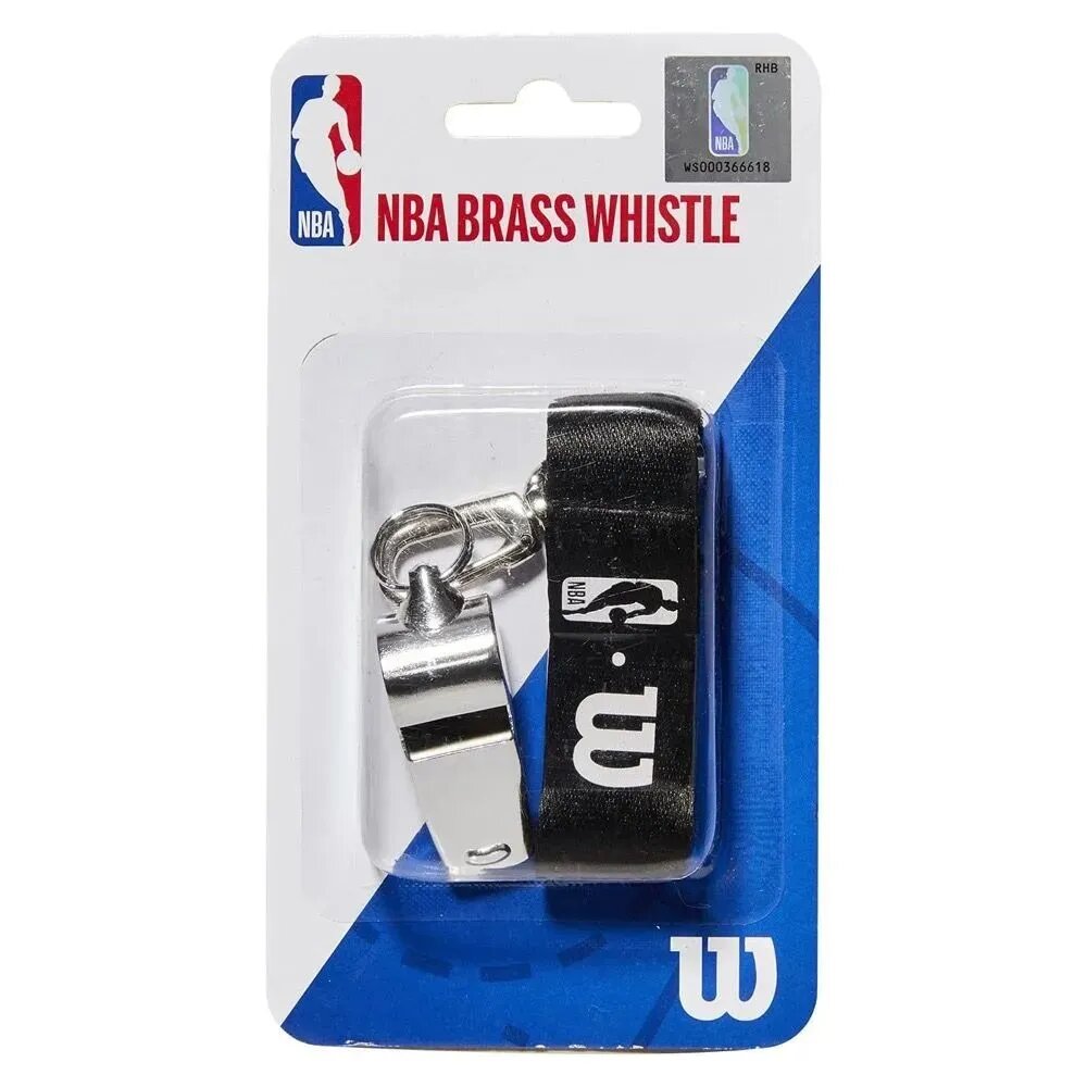 Свисток Wilson NBA Brass Whistle, баскетбольный судейский свисток, металлический, черный, для улицы