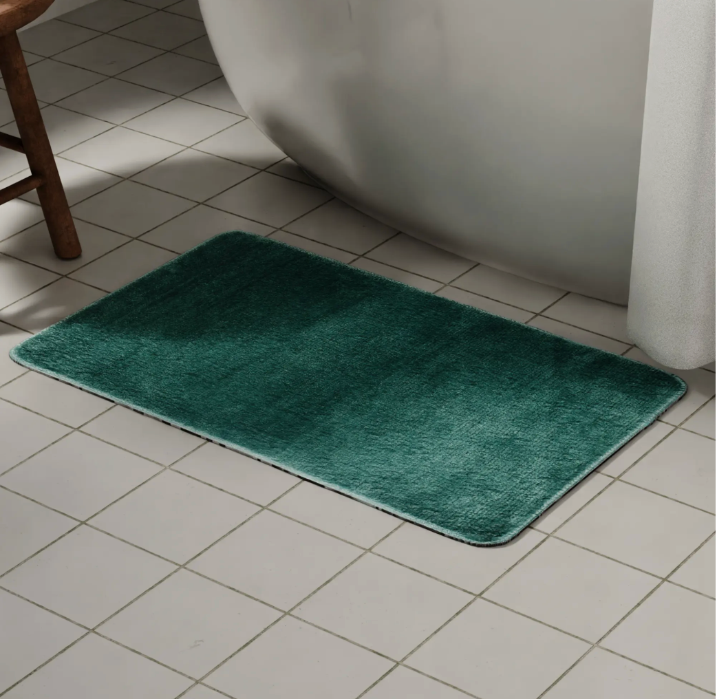Коврик для ванной комнаты Swensa Presto микрофибра 50x80 см цвет бирюзовый