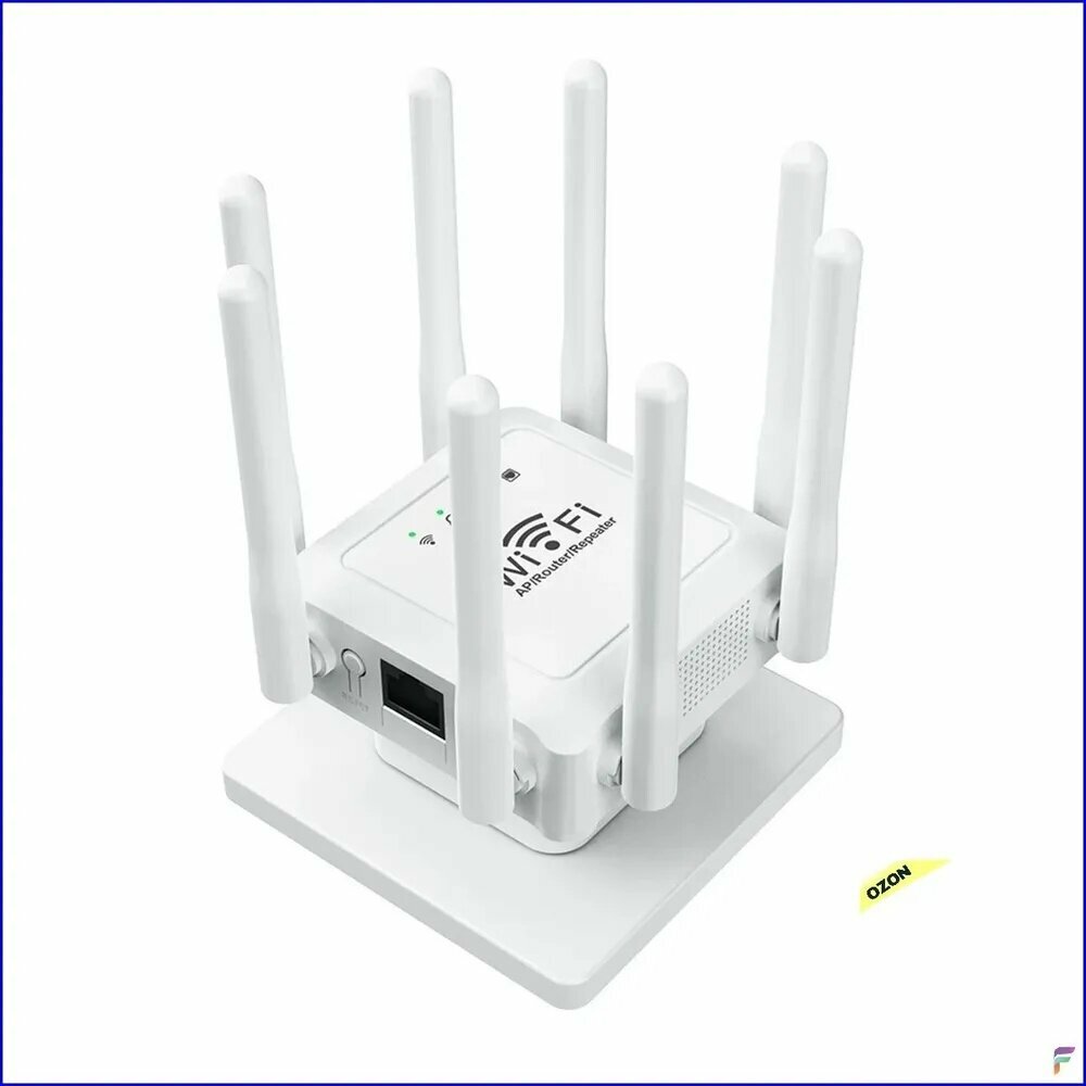 Бестселлер среди усилителей WiFi сигнала до 300 Мбит/с с 8 антеннами, выполненный в европейской вилке-.
