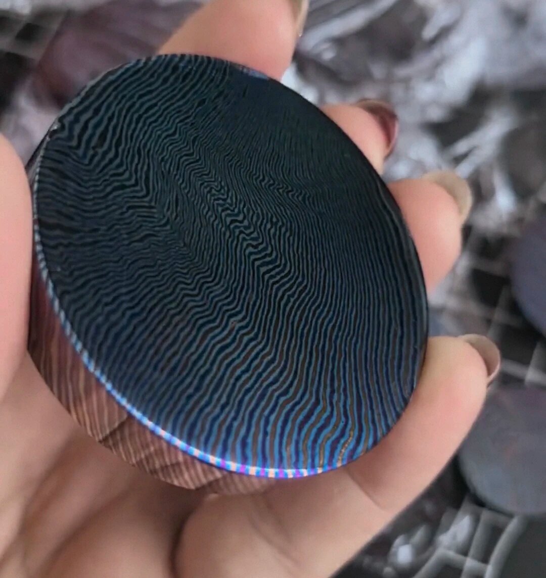 Титановый дамасский стержень Timascus Coin 50 мм * 9 мм