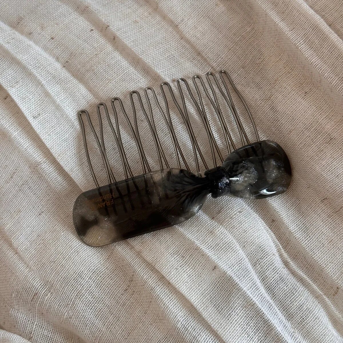 Корейская заколка для волос с бантом и черепахой 02grey