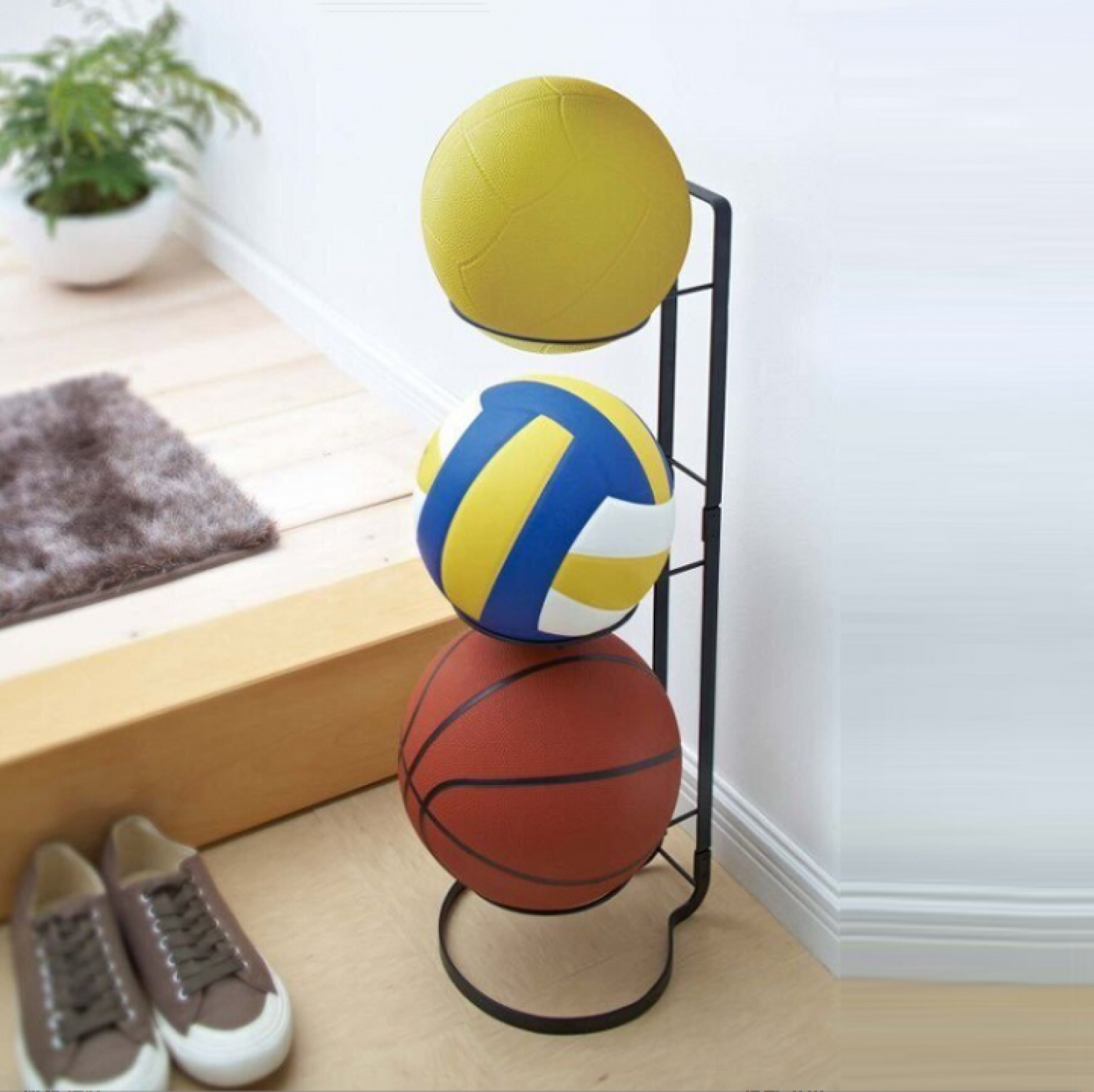 Подставка-держатель MyPads для мячей на 3 мяча, металл, чёрный