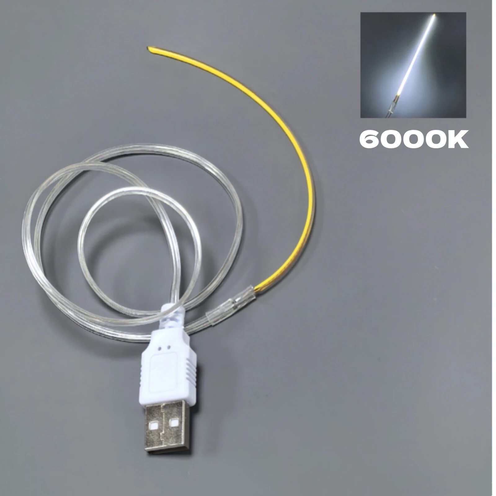 USB светодиодная нить XUNATA 5В, 6000K, 300mm