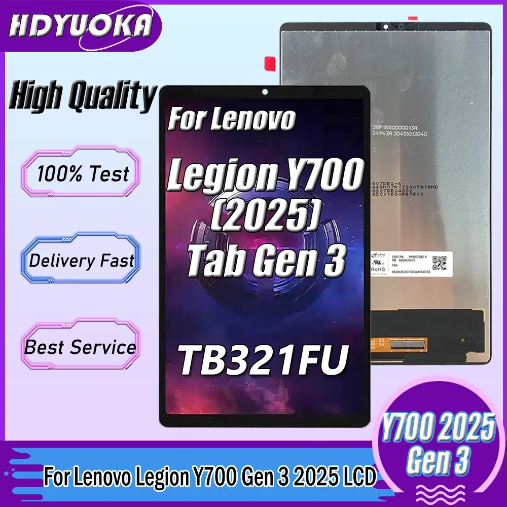 8,8-дюймовый IPS ЖК-дисплей для Lenovo Legion Y700 2025 TB321FU, ЖК-дисплей с цифровым преобразователем сенсорного экрана в сборе для Lenovo Legion Tab Gen 3, ЖК-дисплей