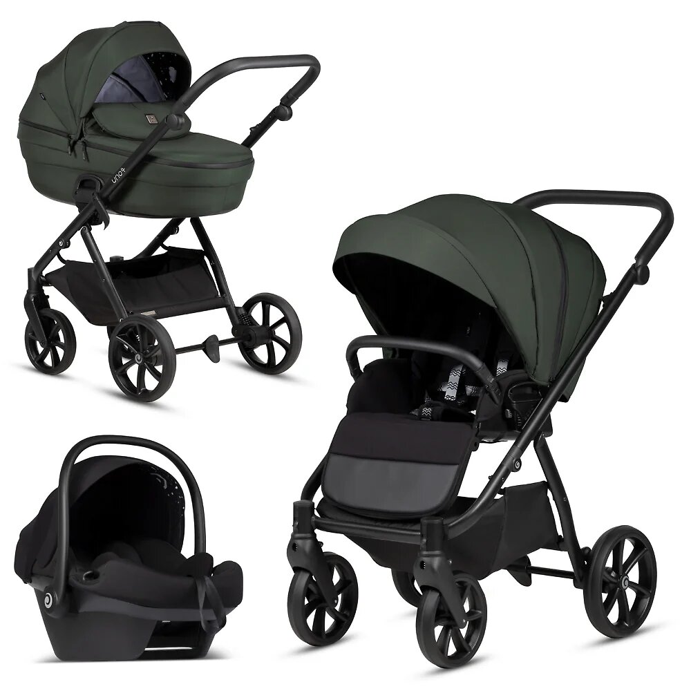Детская коляска 3в1 Tutis Uno 6+, Elo Lux Edu Sky, цвет Pistachio (Фисташковый)