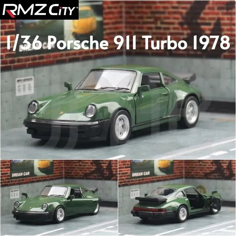 RMZ CiTY 1:36 Коллекционная металлическая машина Porsche 911 Turbo 1978 Classical car