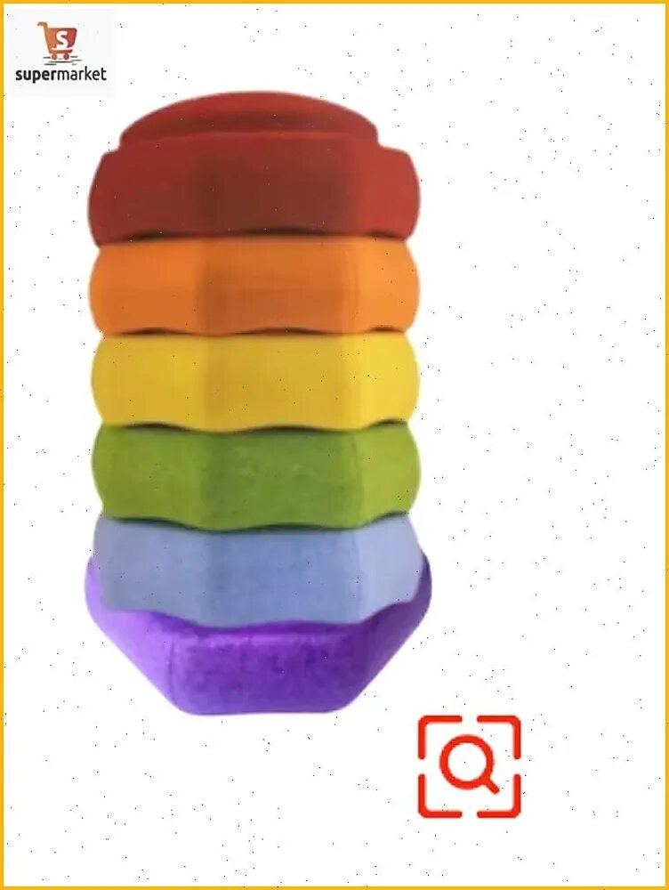 Балансир Восьмиугольник 6 шт. Радужные камни для развития координации и баланса