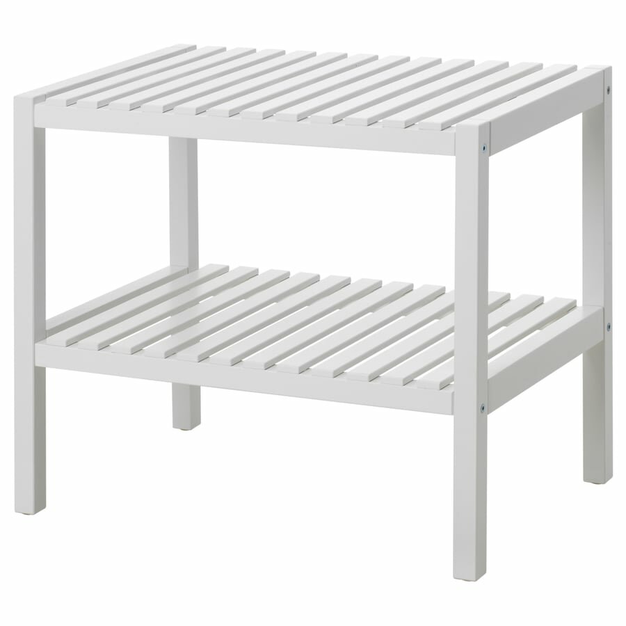 Скамейка с полкой IKEA MUSKAN, 58x38 см, цвет белый 503.459.57