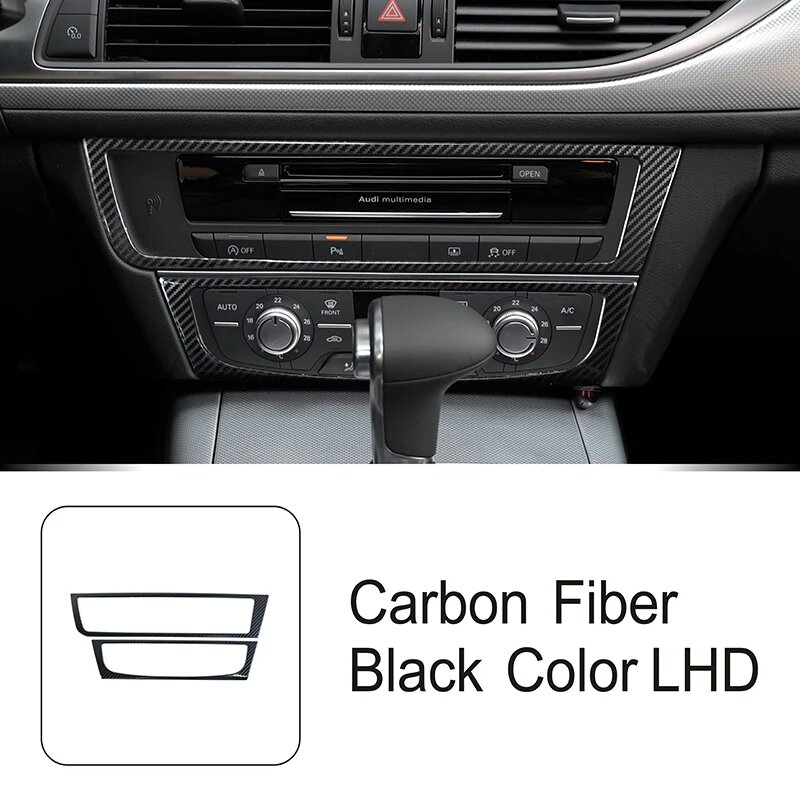 Декор центральной консоли Carbon Fiber для Audi A6 C7 2012-2018 LHD