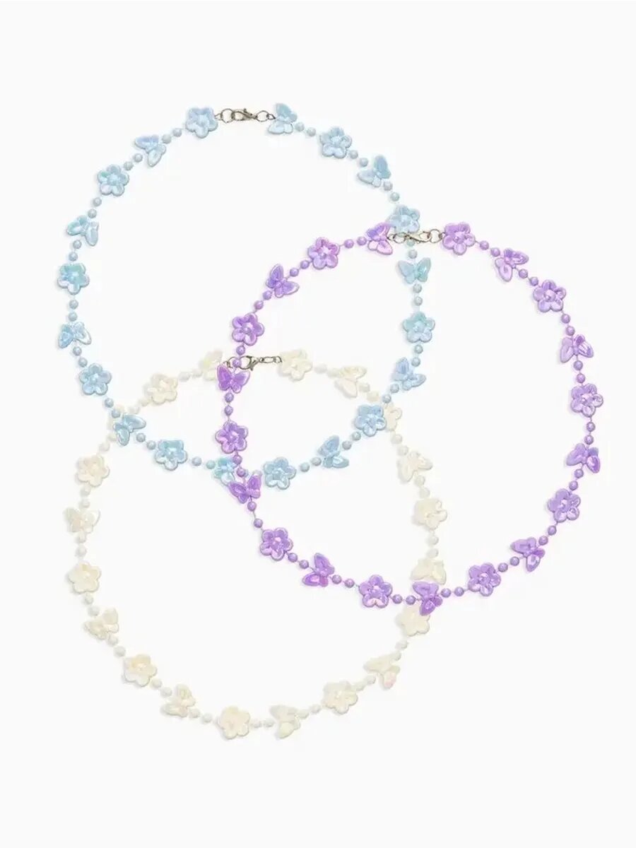 Детские бусы с бабочками для малышей