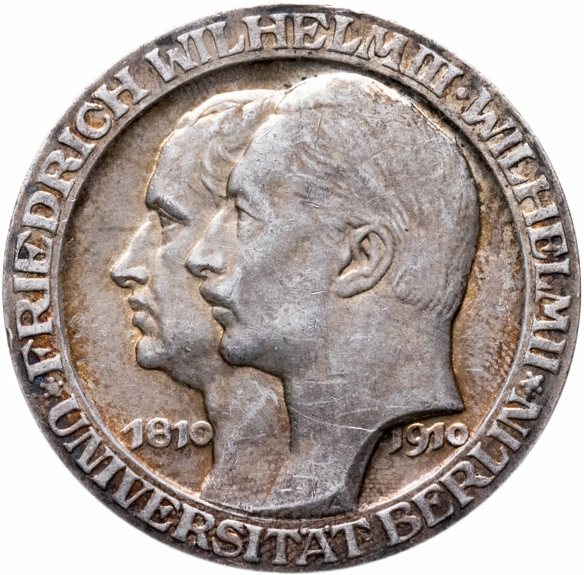 Германия Империя 3 марки mark 1910 "Берлинский университет", Серебро 900, в сохранности AU-UNC