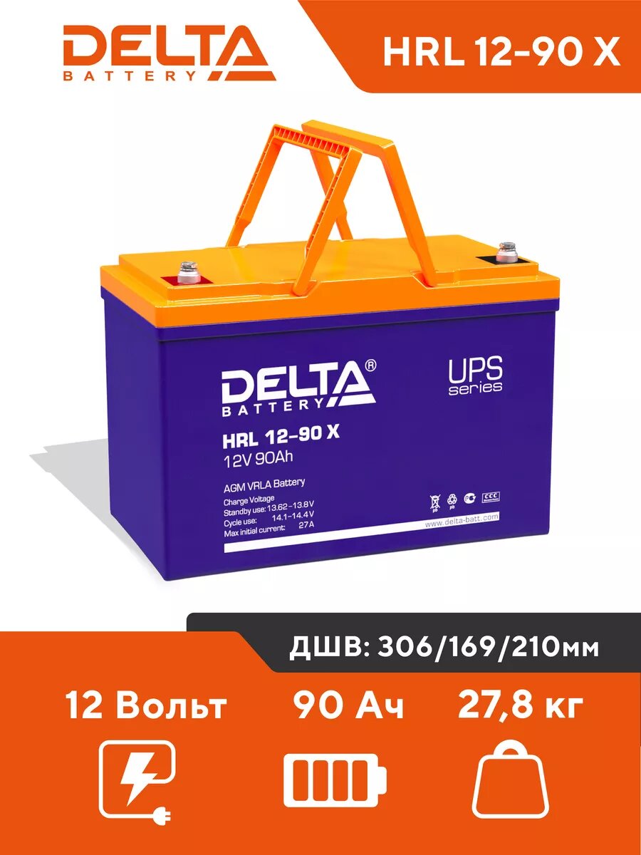 Аккумулятор 12V 90Ah для ИБП HRL 12-90 X