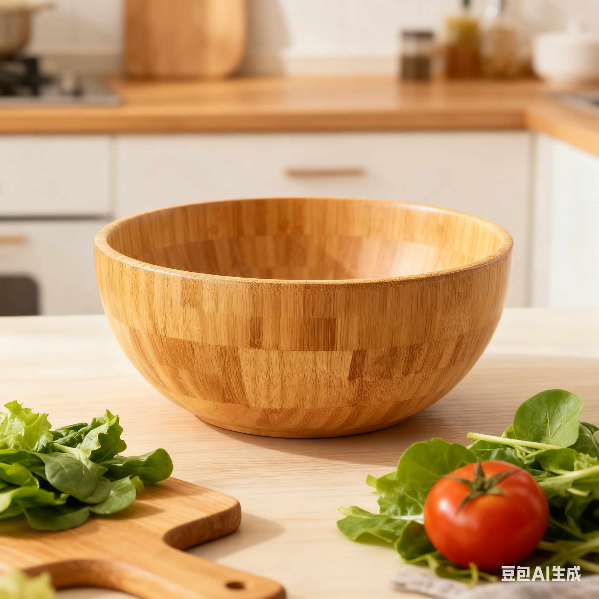 Салатник IKEA бланда матт, бамбуковый, 20см, 1шт, коричневый