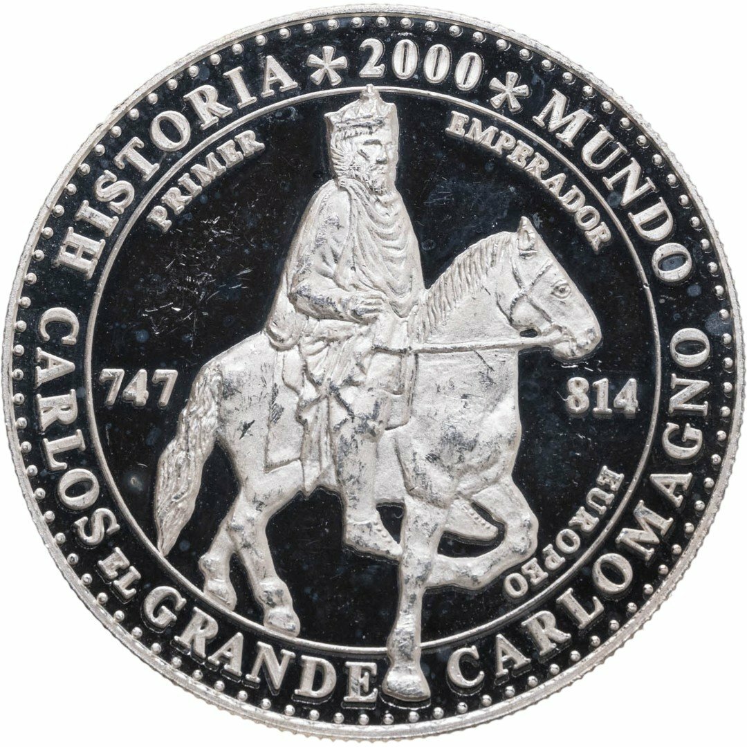 Экваториальная Гвинея 7000 франков francs 1997 "Карл Великий", Серебро 999, в сохранности Proof