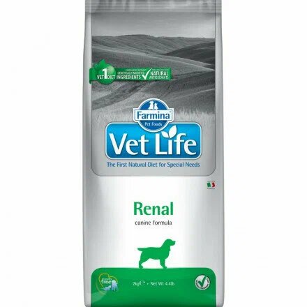 Корм Farmina "VetLife Renal", для собак с заболеваниями почек, 2 кг
