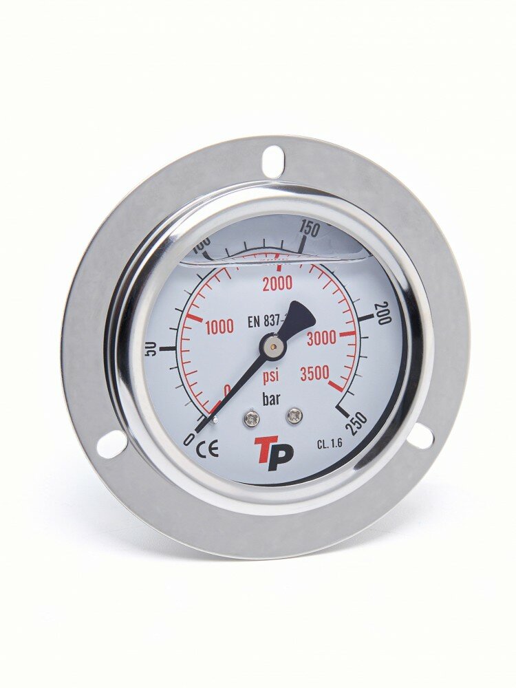 Манометр гидравлический виброустойчивый фланцевый D63 мм 0-250 bar 1/4BSP TP