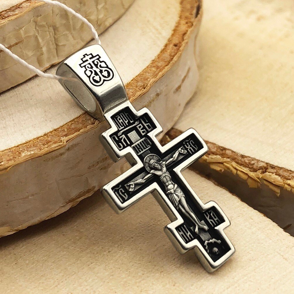 Крестик, серебро, 925 проба, чернение, оксидирование