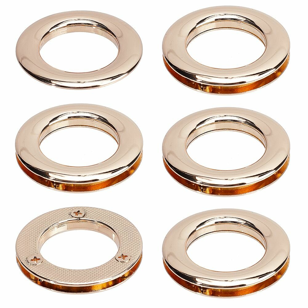 1 коробка 4 шт. люверсов 1 дюйм/25,5 мм, светло-золотистые петли, застежки-кнопки, ручка, соединительные кольца, ввинчивающаяся круглая фурнитура