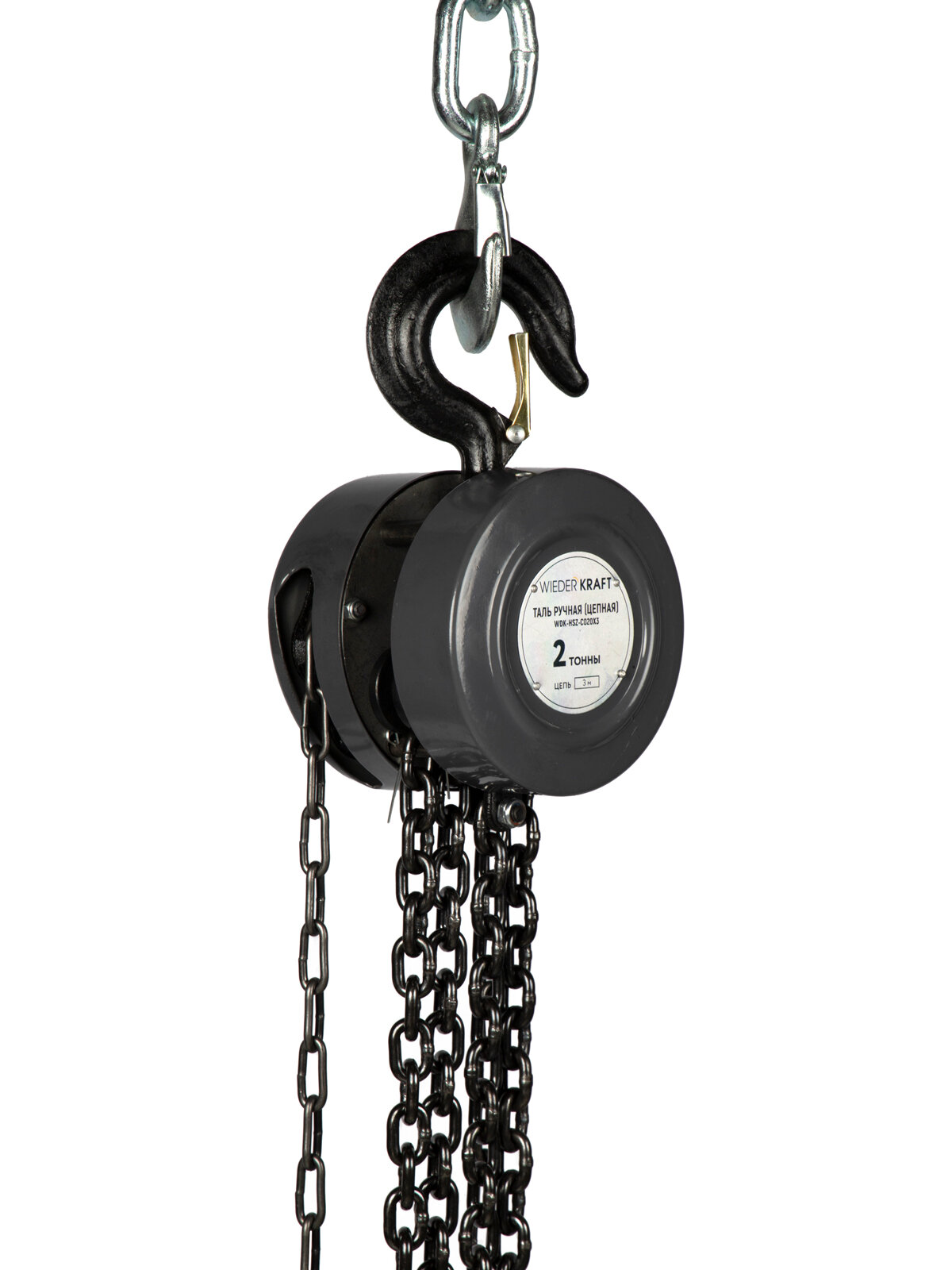 Таль цепная Wiederkraft WDK-HSZ-C020X3, тяговое усилие 2 т, длина цепи 3 м