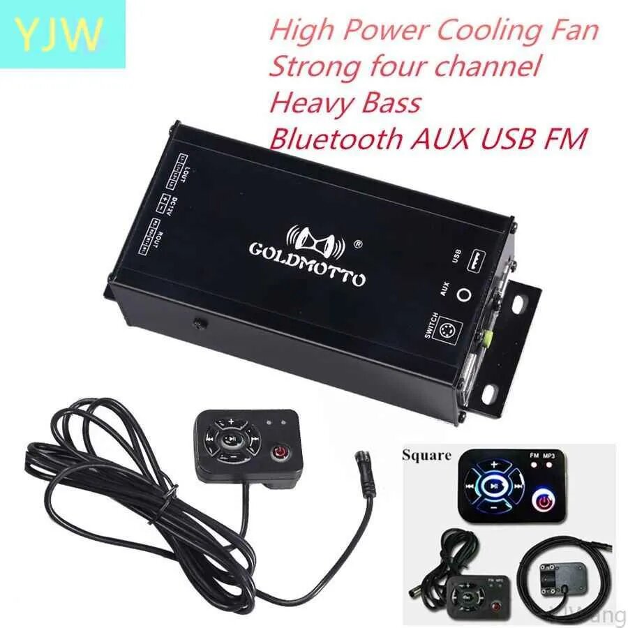 12 В Высокомощные Автомобильные Колонки Аудио Усилитель MP3-Плеер Bluetooth Для Мотоцикла ATV FM-Радио USB AUX Музыкальная Звуковая Система-YJWang