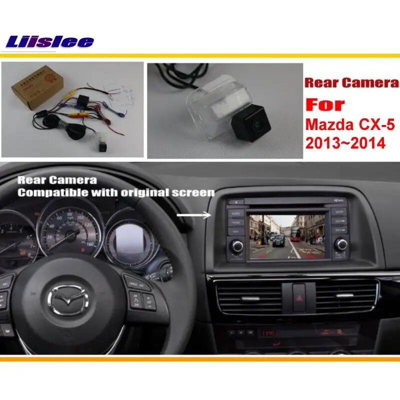 Для Mazda CX5 CX-5 (KE) 2012-2017 Автомобильная камера заднего вида RCA HD CCD CAM OEM Дисплей Комплект обновления обратного изображения