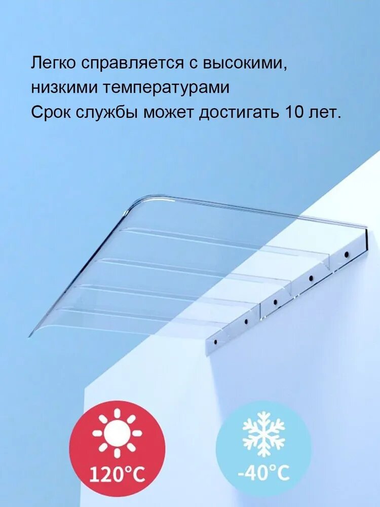 Козырек над крыльцом из поликарбоната Прозрачный, белый матовый 1200х5 мм — фото 1