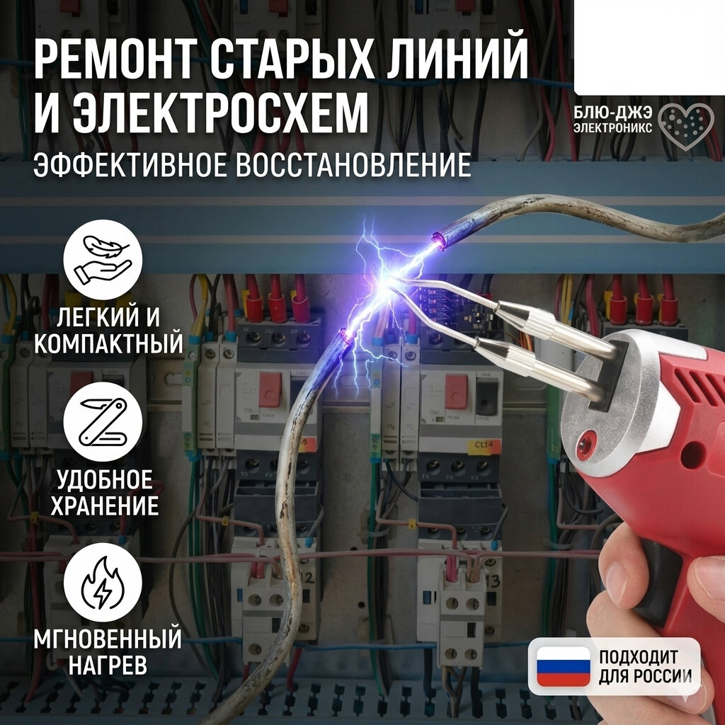 Мощный импульсный паяльник 180 Вт для пайки, электрический инструмент с петлеобразным жалом, 2 сменных жала в комплекте