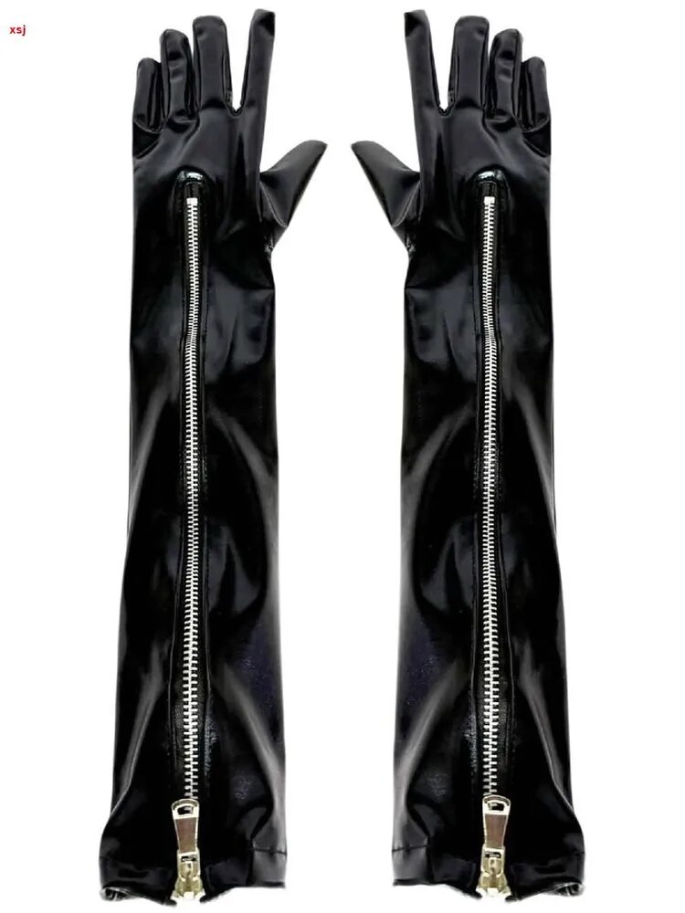Перчатки длинные кожаные женские и мужские на молнии