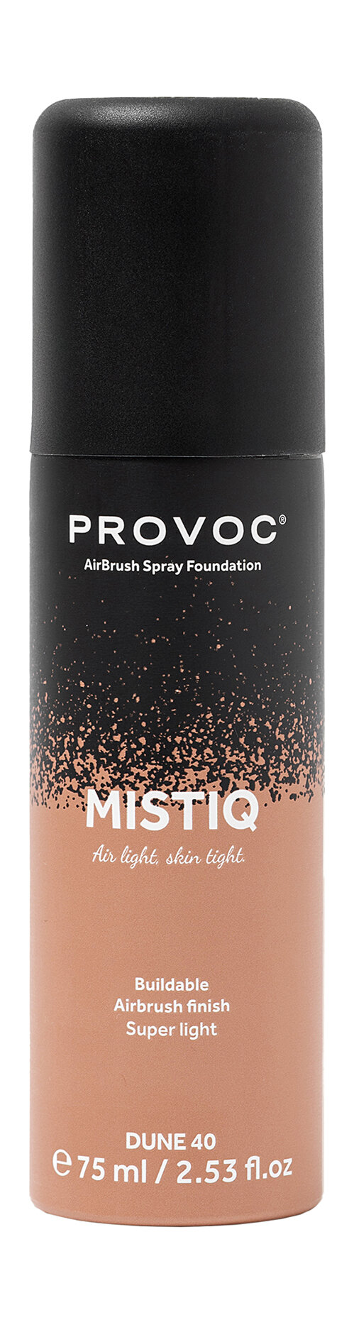 PROVOC Тональная основа-спрей Mistiq Spray Foundation, 75 мл, 40 Dune Песочно-золотистый
