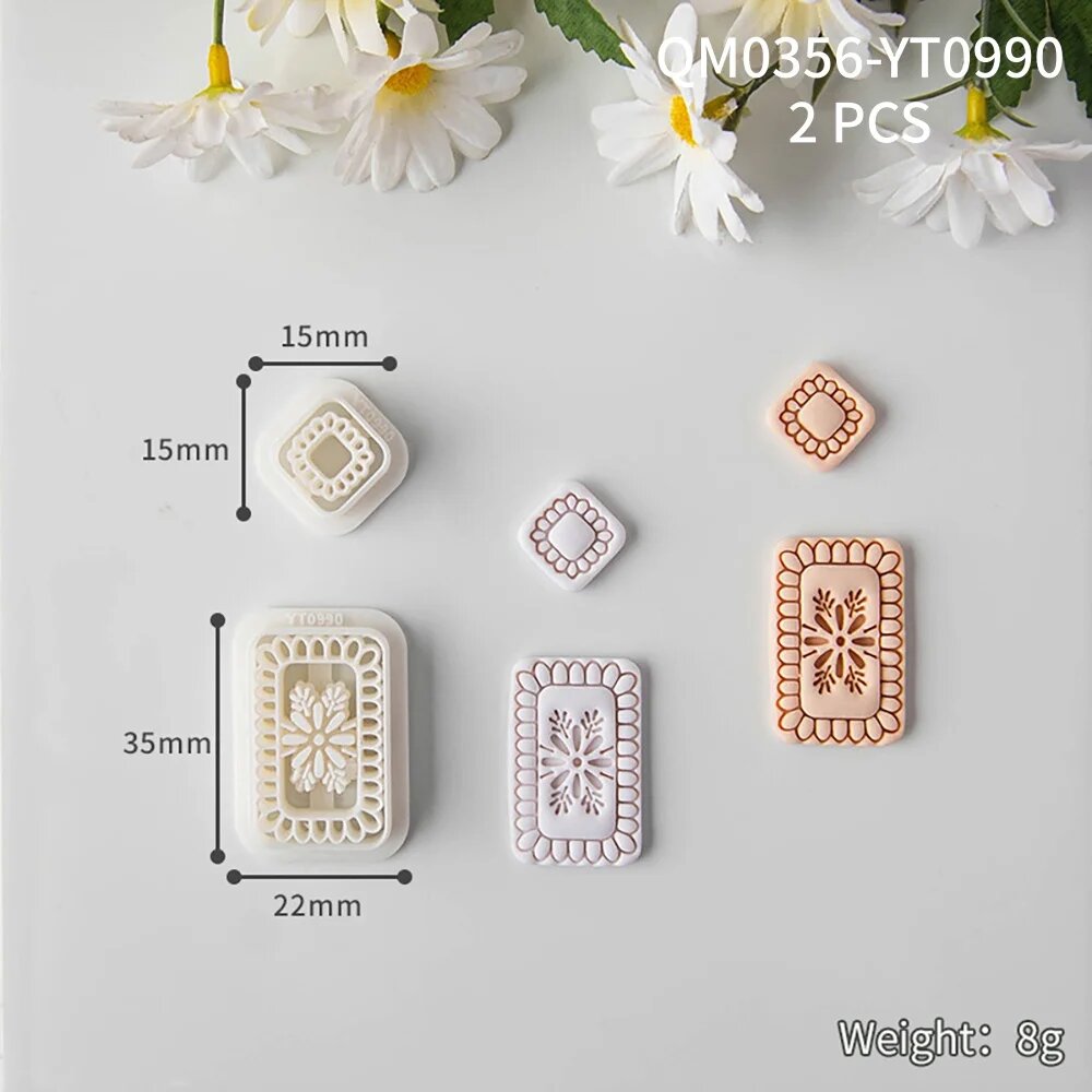 Резак для полимерной глины белый PLA цветок QM0356-YT0990