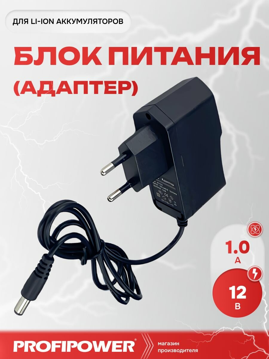 Блок питания PROFIPOWER LI-12, 12 В, 1 А, для Li-Ion аккумуляторов, защита от перегрева