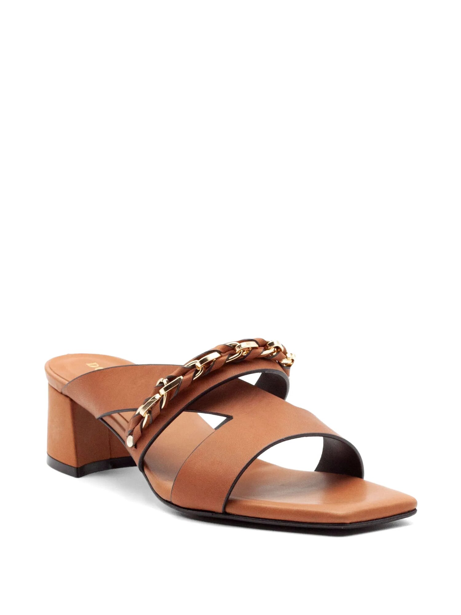 Босоножки DONNARI Crossed straps chain sandals, размер 38, коричневый — фото 1