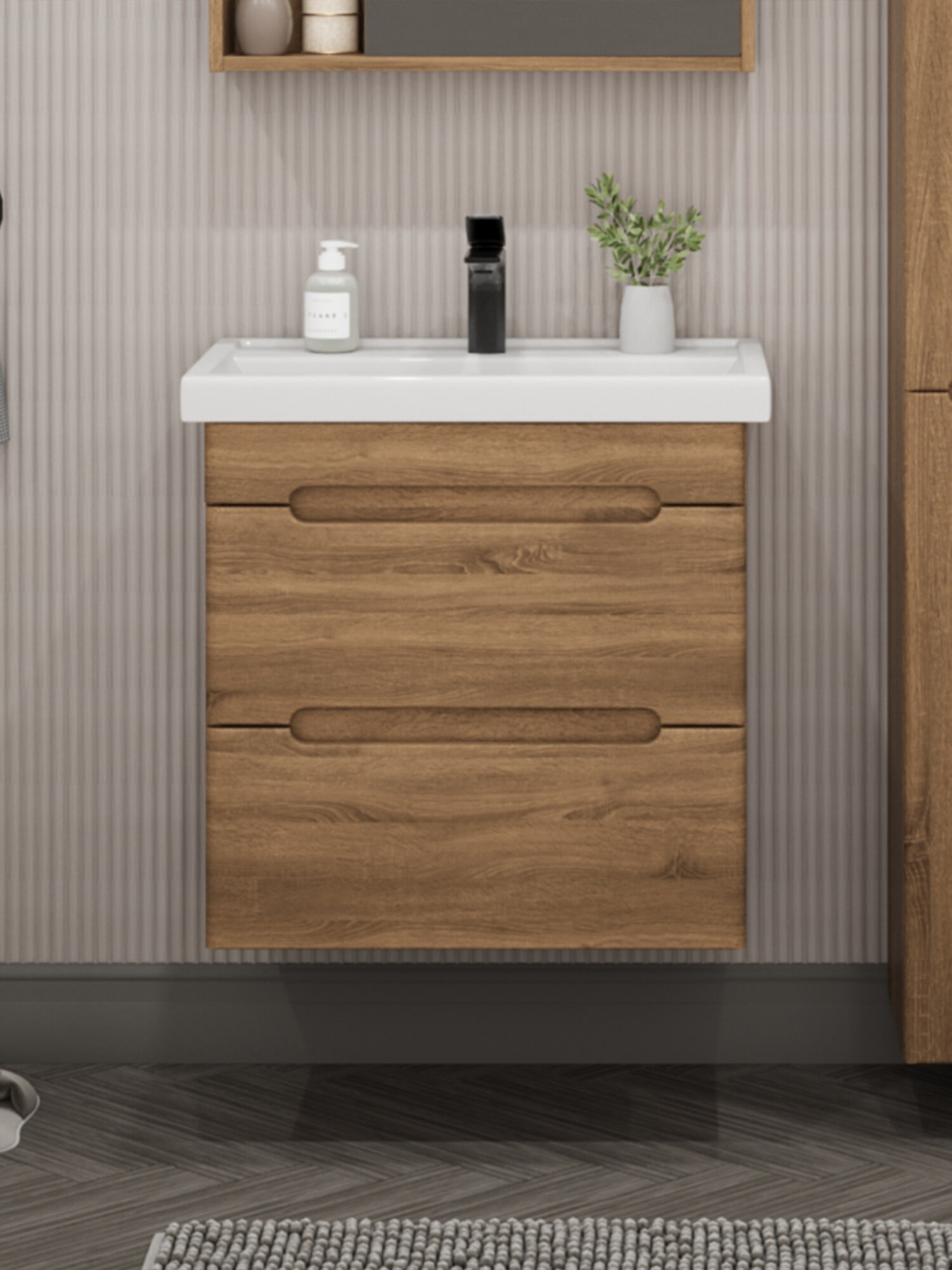 Тумба подвесная SanStar Diva 60 без раковины для ванной комнаты, Gold Craft