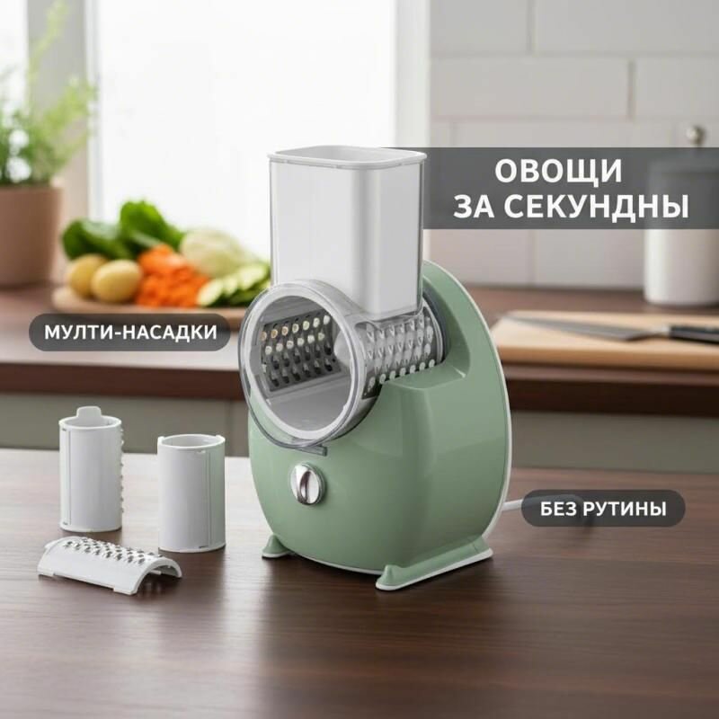 Овощерезка электрическая многофункциональная для нарезки и шинковки