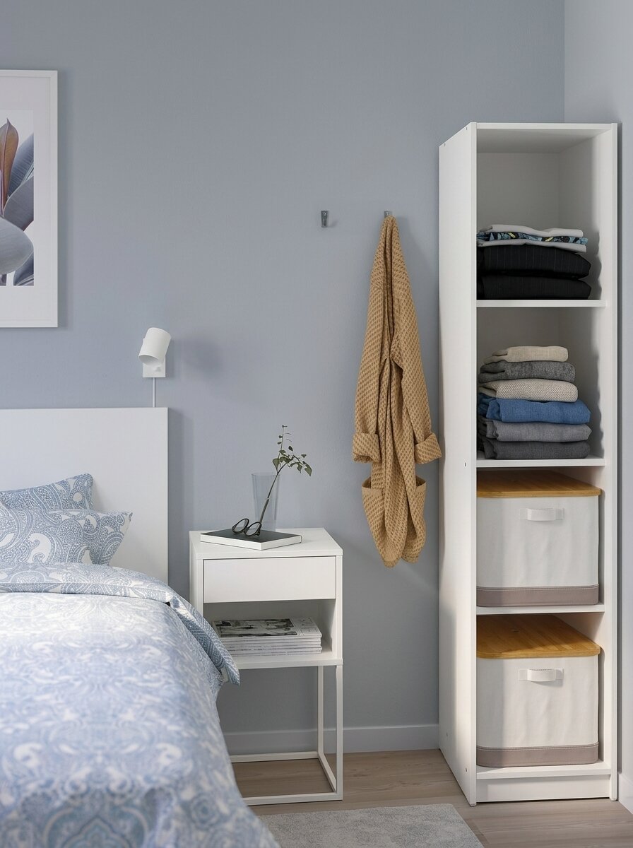 Шкаф открытый икеа KLEPPSTAD, модульный, напольный, 40x176x55 см, цвет белый