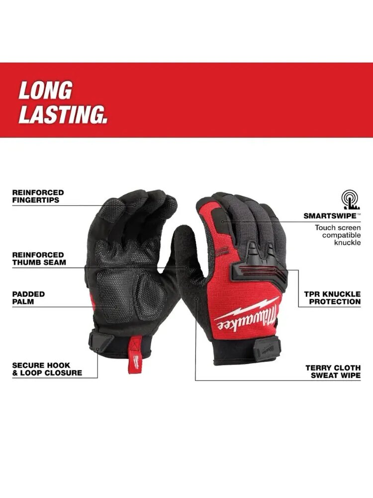 Milwaukee 48-73-8531-M, защитные улучшенные дышащие перчатки, инструмент для разделения костяшек пальцев