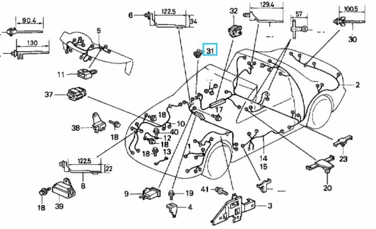 Фиксатор, соединитель (коричневый); Артикул Honda/Acura: 91556SP0003 (Оригинал)