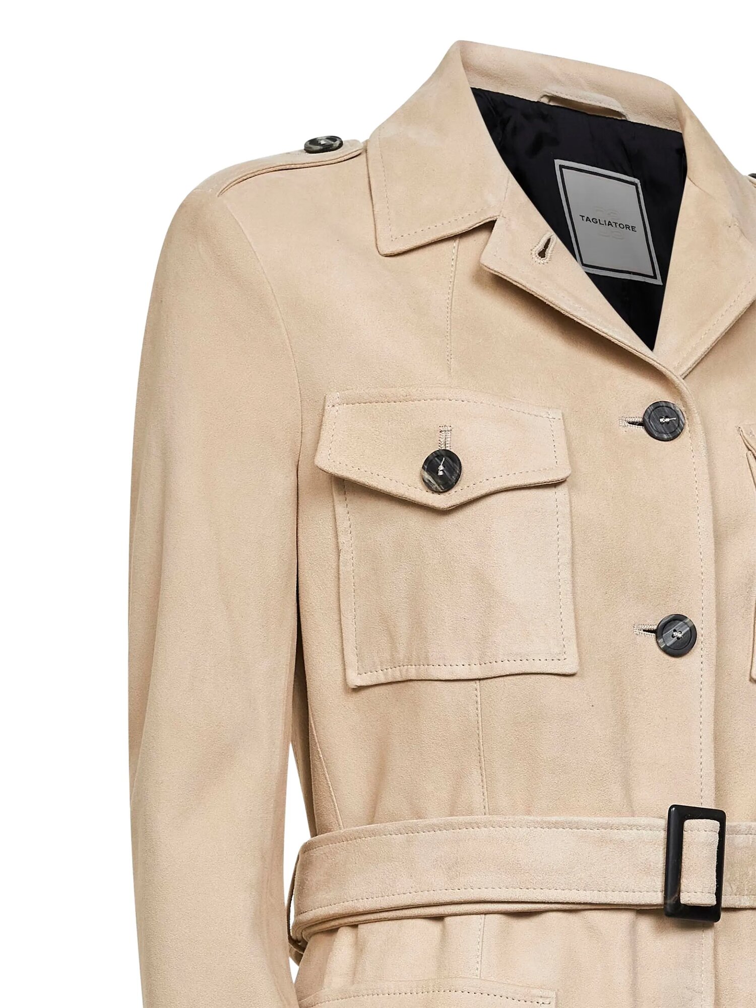 Куртка Tagliatore Buttoned belted lambskin jacket, размер 42, разноцветный — фото 1