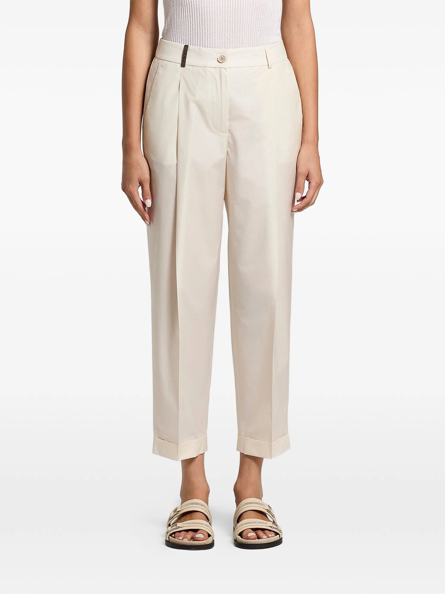 Брюки Pleated turn-up trousers