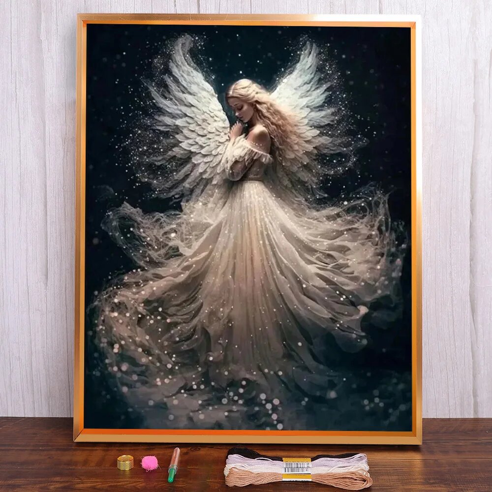 Набор для вышивки крестом "Ангел" Meian 40x50cm, 14CT Cotton Thread