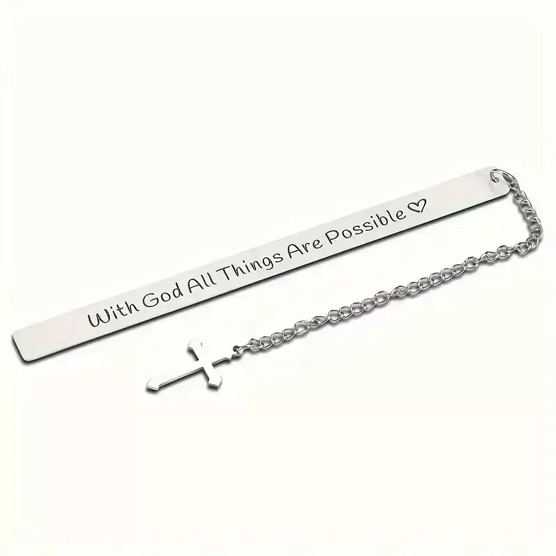 Закладка "With God All Things Are Possible" с крестиком, WHITE