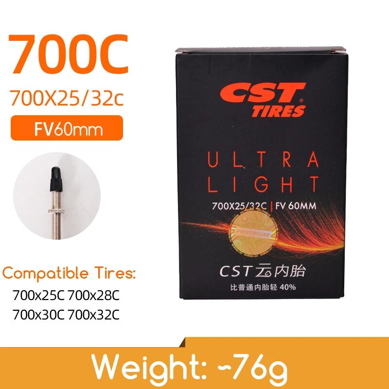 CST велокамера MTB 700x25c 32c Presta 700X25-32C, 60 мм