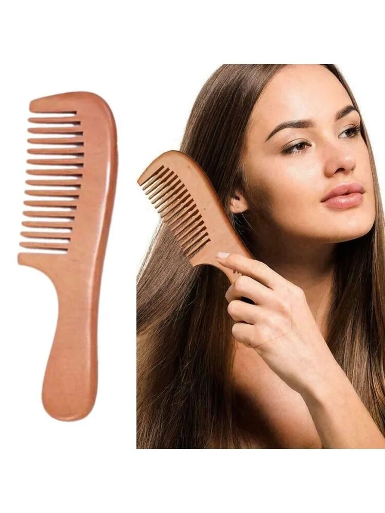 Гребень деревянный для волос, расческа гуаша из натурального