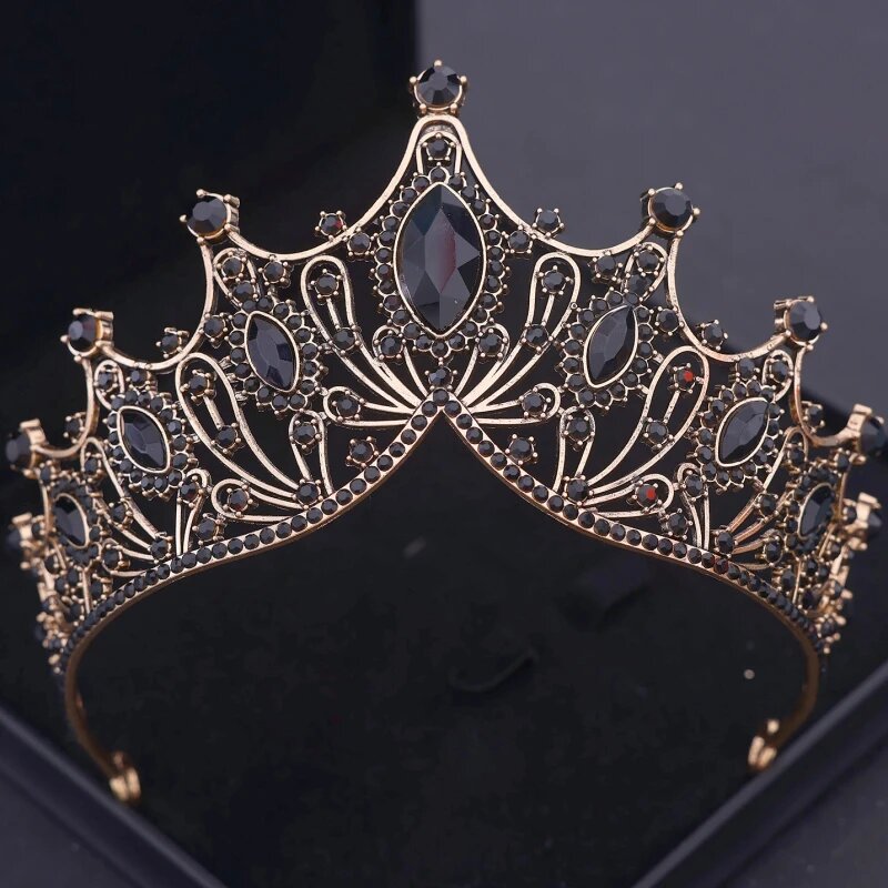 Хрустальная диадема в стиле барокко Black14